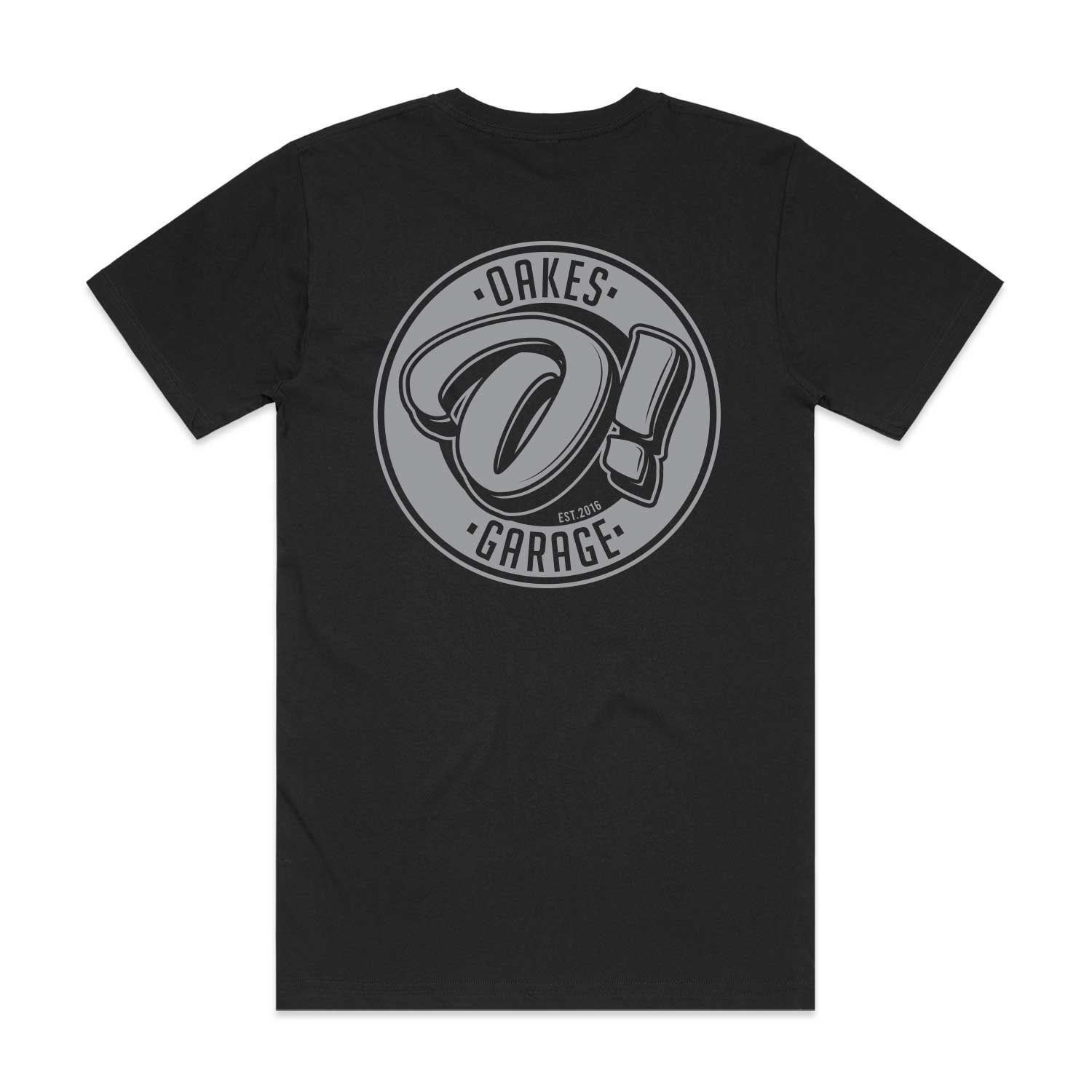 Oakes Garage House Logo Tee - Black/Gray – ShopJimmyO